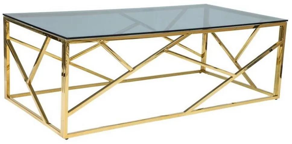 Expedo Konferenční stolek KAPPA 1, 120x40x60, sklo/zlatá