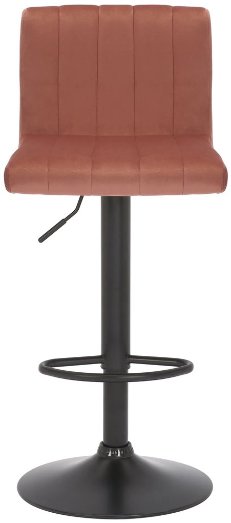 Barová židle Wragby - samet | růžová