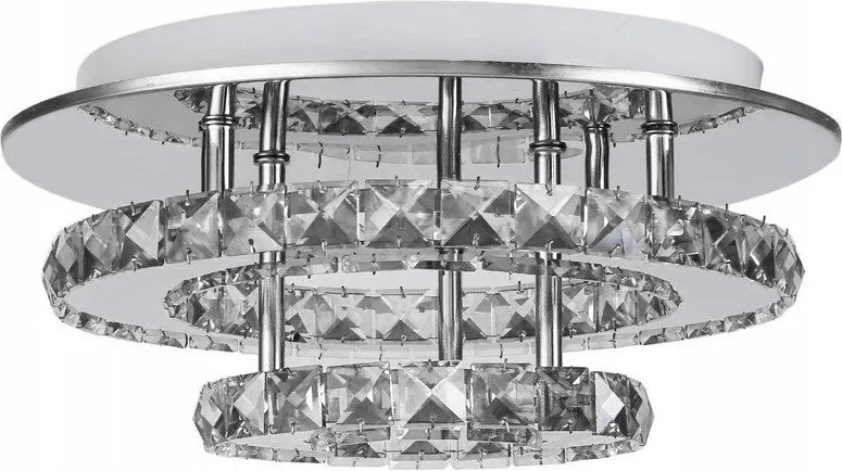 Toolight Toolight, LED křišťálové závěsné stropní svítidlo 20W, neutrální barva, APP412-C, chromová, OSW-65010