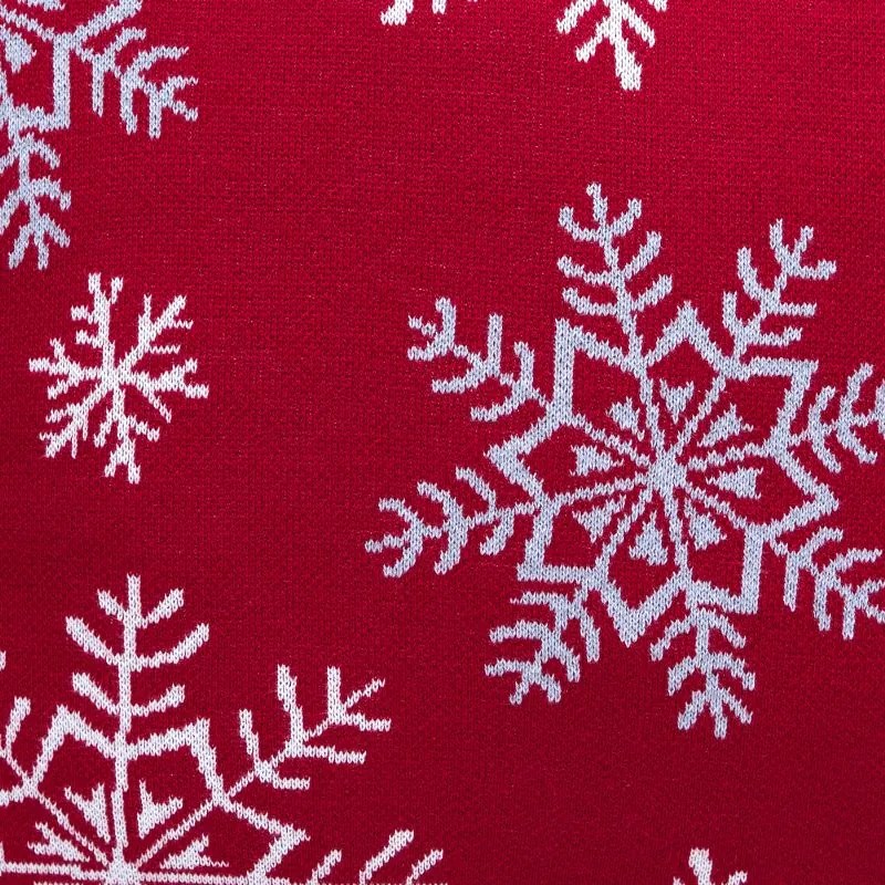 SCANquilt pletený povlak DESIGN velké vločky červenosmetanová 45 x 45 cm