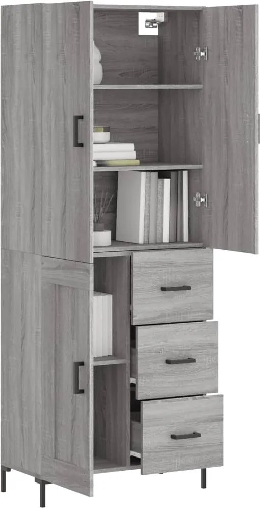 Skříň highboard šedá sonoma 69,5 x 34 x 180 cm kompozitní dřevo 3196017