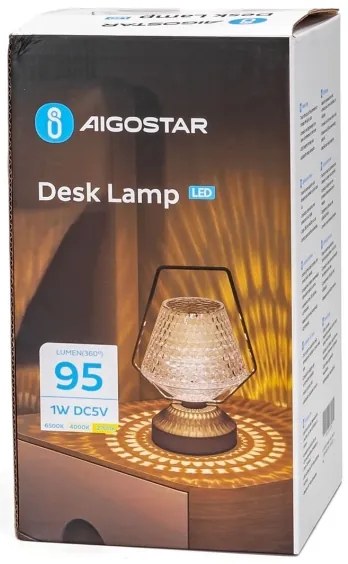 Aigostar- LED Stmívatelná nabíjecí lampa LED/1W/5V 2700/4000/6500K 1800mAh 20 cm