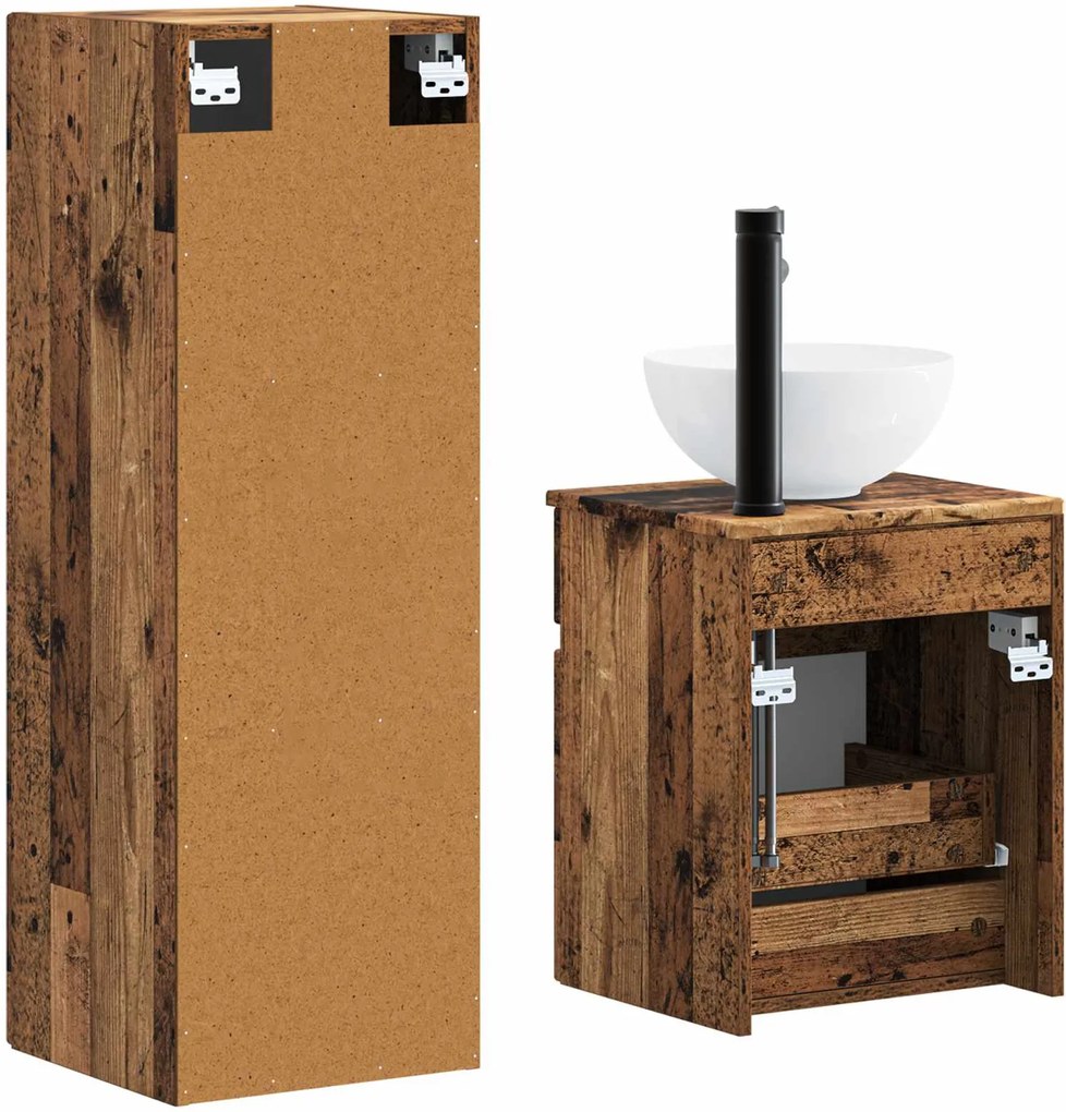 Sada koupelnového nábytku 2 ks Staré dřevo 33 x 34,5 x 100 cm 3406141