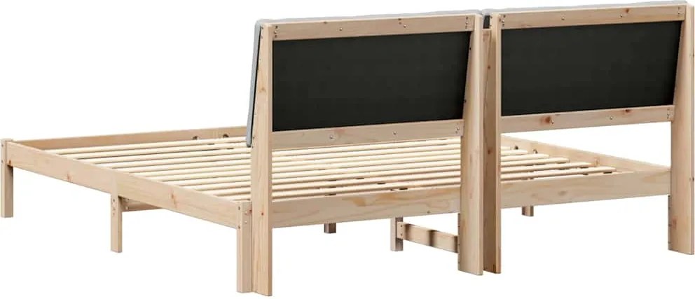 Rám postele s čelo Hnědá a světlá šedá 200 x 200 cm 3394358