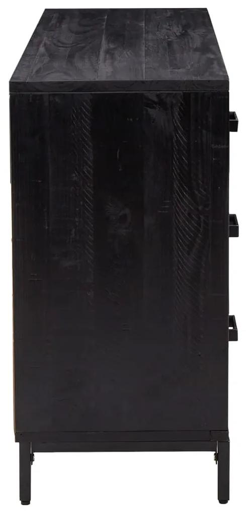 Příborník černý 110 x 35 x 70 cm masivní borové dřevo,  349922