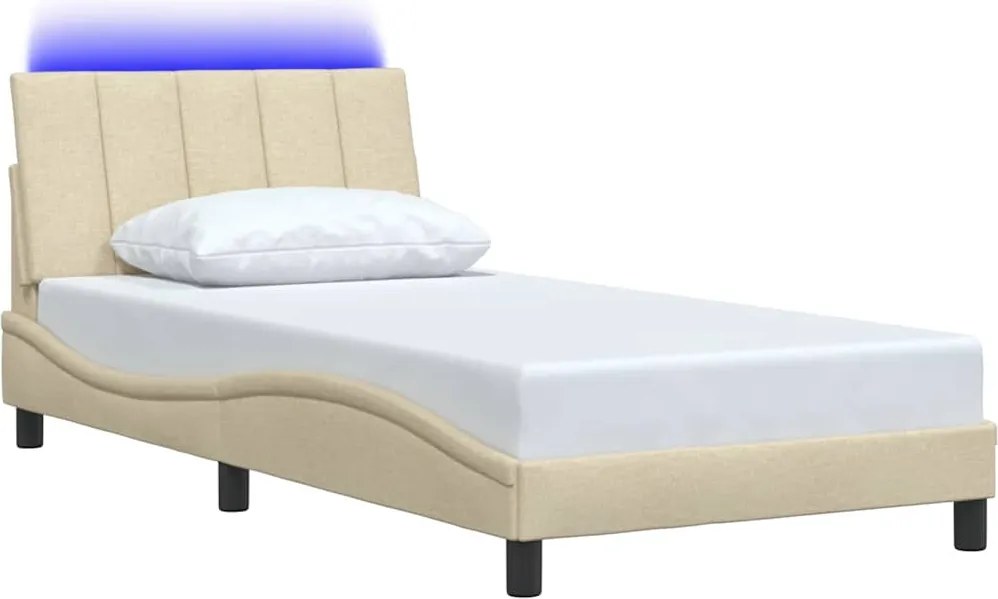 Rám postele bez matrace Hanko krémová 100 x 200 cm textil 3310445