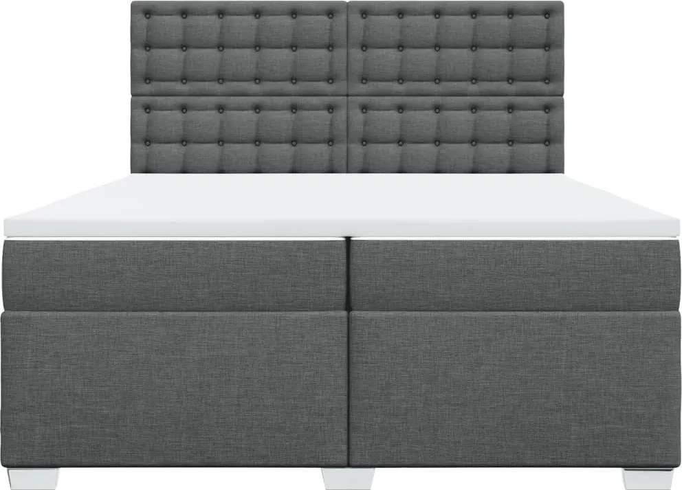 Box spring postel s matrací tmavě šedá 200x200 cm textil 3290610