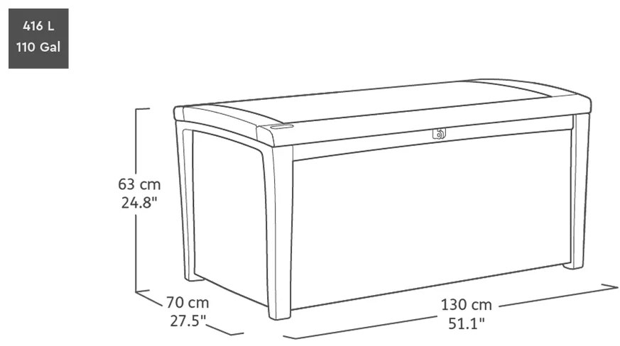 Úložný box BORNEO Keter 130x70x63cm