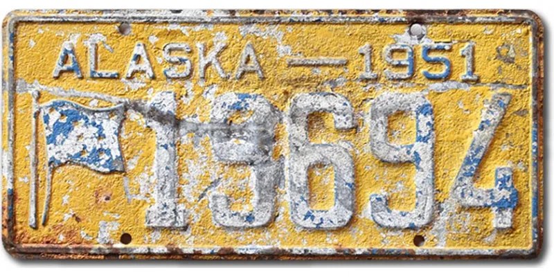Americká SPZ Alaska 1951 Antique 19694