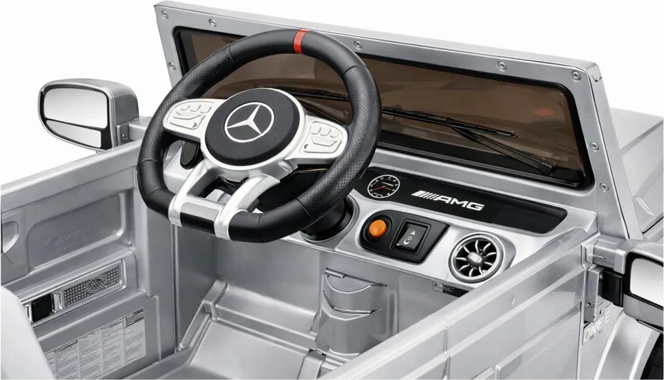 LEAN CARS Elektrické autíčko Mercedes AMG G 63 stříbrné lakované