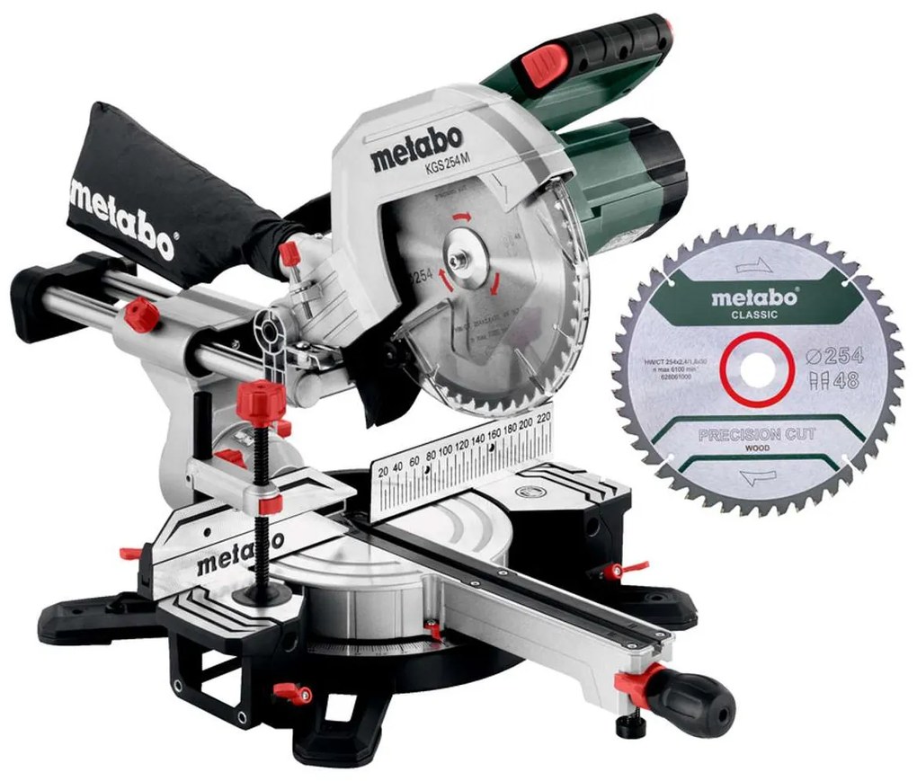 Metabo - Kapovací a pokosová pila 254 mm, 1450 W, s pojezdem 613254900