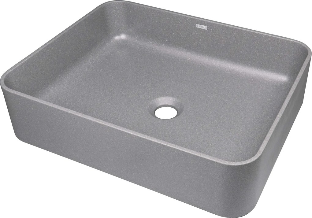 Deante Temisto, granitové umývadlo na dosku 500x400x120mm, šedá metalíza, DEA-CQT_SU5S