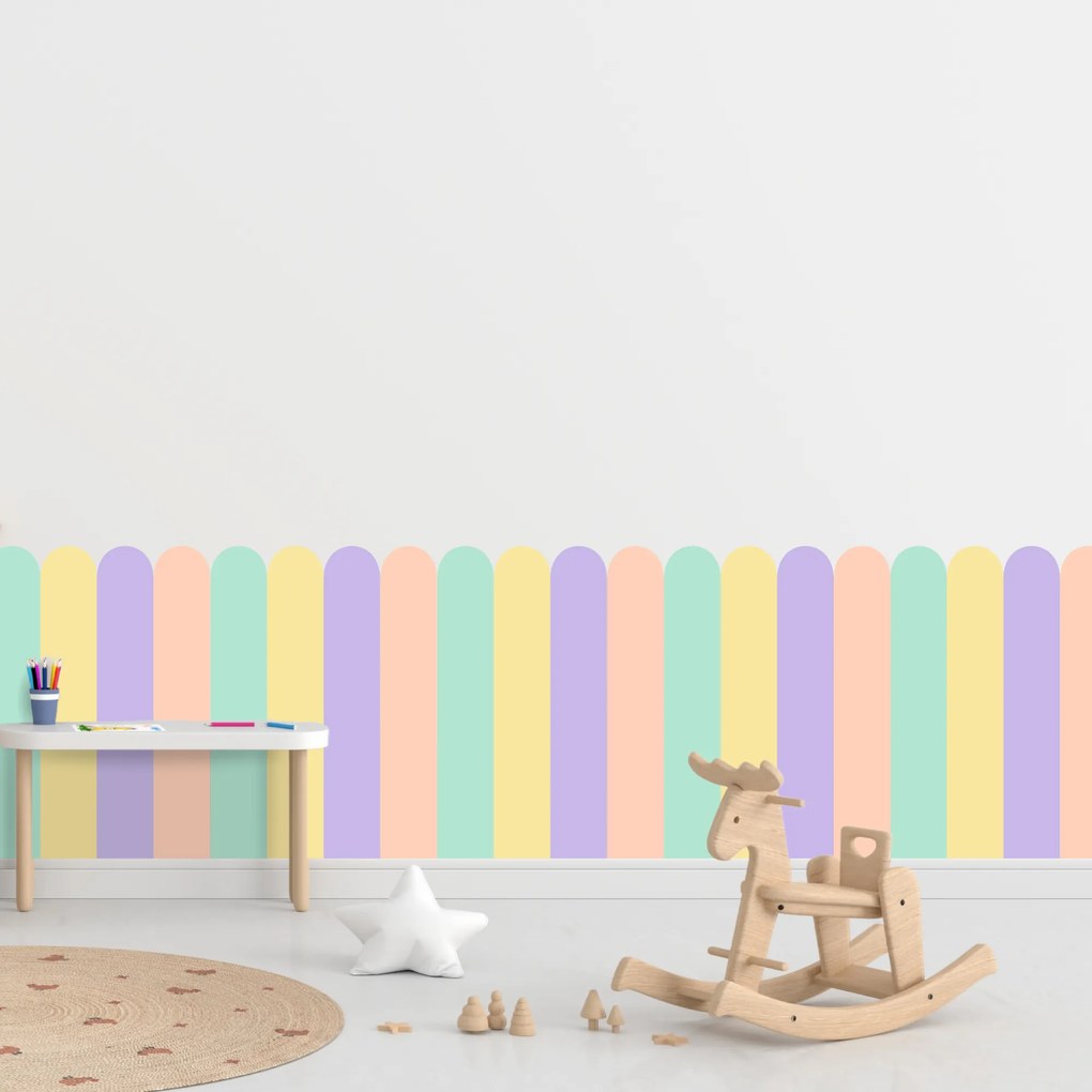 PIPPER. Textilní samolepící tapeta - Oblouk - Pastelová barva 2 Velikost: 80cm