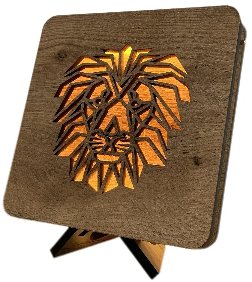 Li-Go "Hlava lva polygon" lampa 19x19cm provedení povrchu: dub světlý