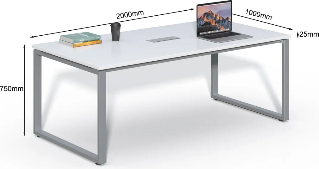 Jednací stůl Houseland Prime Meet 01 200 cm bílý