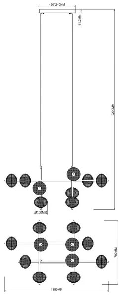Zuma Line 003064-034755 - LED Lustr na lanku GALATEA LED/63W/230V zlatá