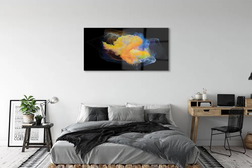 akrylový obraz barevné fraktály 125x50 cm