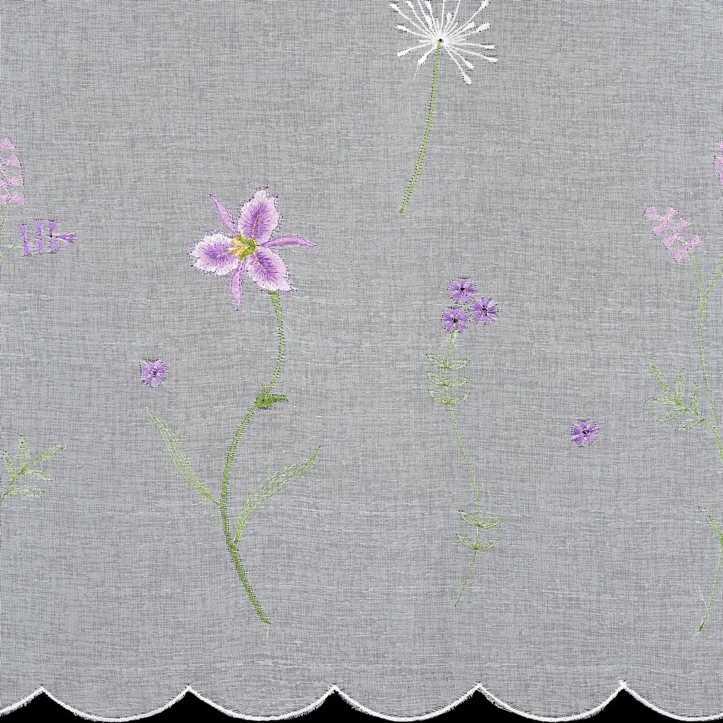 KRÁTKÁ ZÁCLONA NA POUTKÁCH INESA 150X70 CM KVĚTY