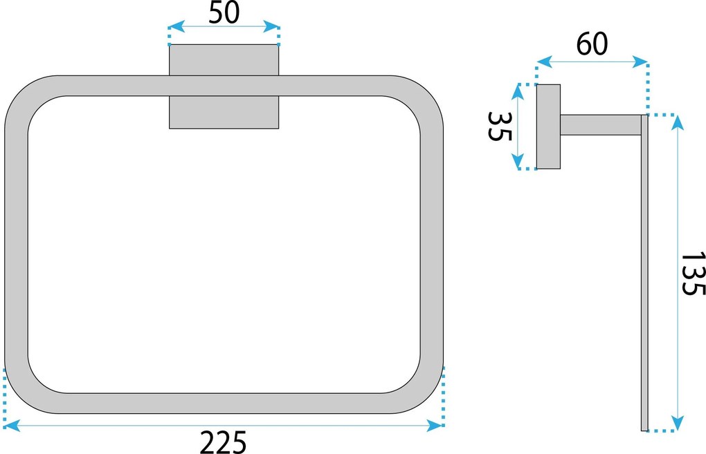 Rea Rea, Koupelnový věšák Ring 210 OSTE MATT BLACK, REA-88071
