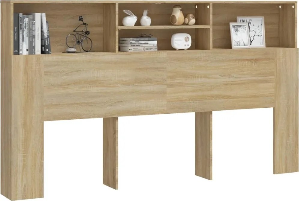 vidaXL Čelo postele s úložným prostorem 180 x 19 x 103,5 cm [811884] Barva: Betonová šedá