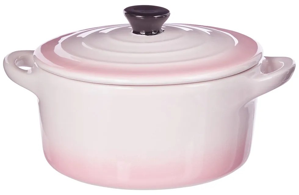 C'EST SI BON Zapékací miska s pokličkou kulatá 600 ml - bílá/růžová