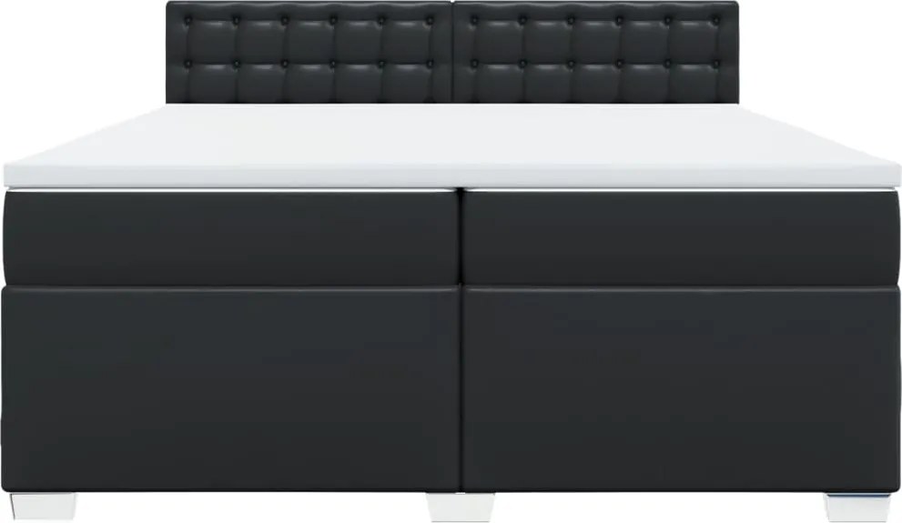 Box spring postel s matrací černá 200x200 cm umělá kůže 3288436