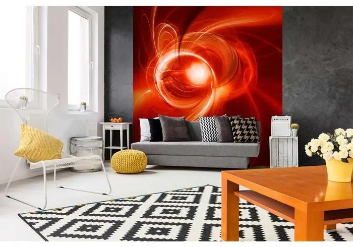 DIMEX | Vliesová fototapeta na zeď Červený abstrakt MS-3-0287 | 225 x 250 cm | červená, oranžová