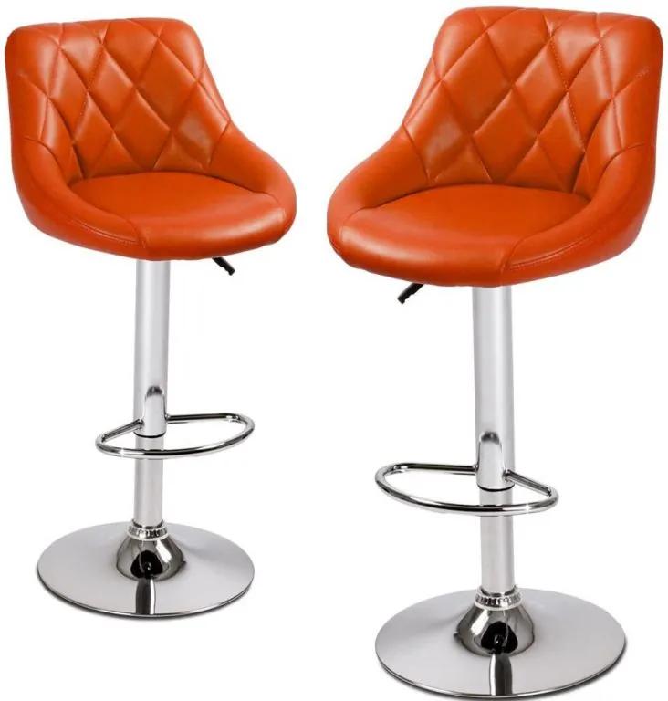 Miadomodo 74810 Sada barových židlí, oranžová, 2 ks