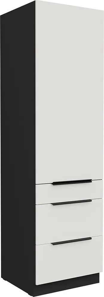 ARIA wb | vysoká skříňka 60 DKS-210 3S1F potravinová | UNI DVÍŘKA | 60 cm | PREMIUM BOX | černá/bílá