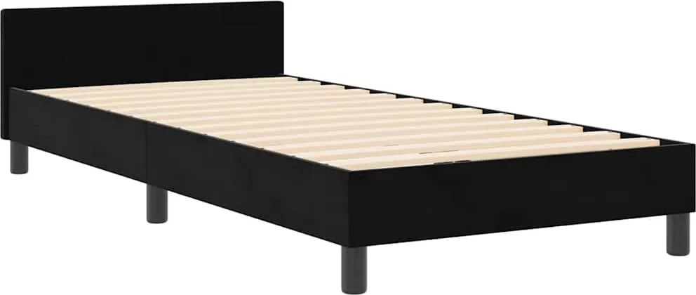 Postel s boxspringem s čelo Černá 90 x 200 cm samet 3344917
