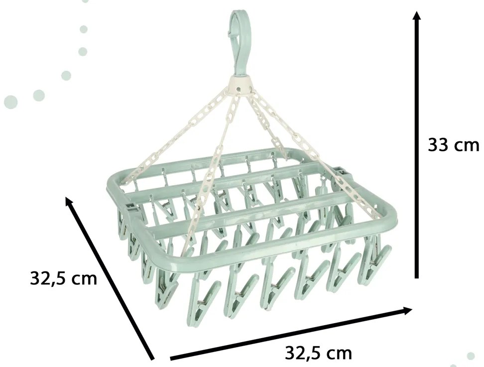 Creative Corner Stojan na sušení prádla na ponožky a spodní prádlo 32 kolíčků na prádlo modrý