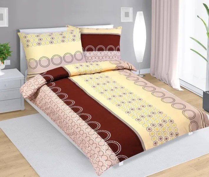 Bellatex Povlečení flanelové Kolo béžová 140x200, 70x90 cm
