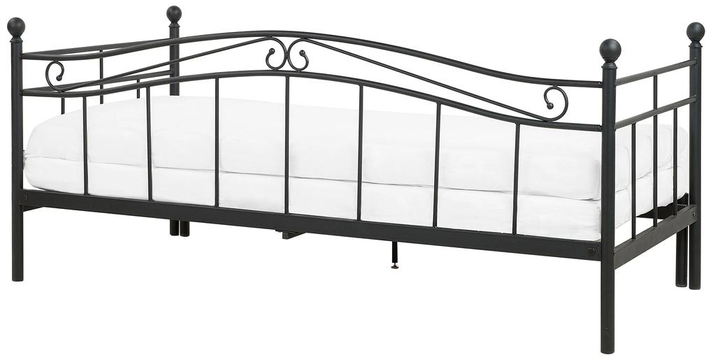 Kovová postel 80 x 200 cm černá TULLE Beliani