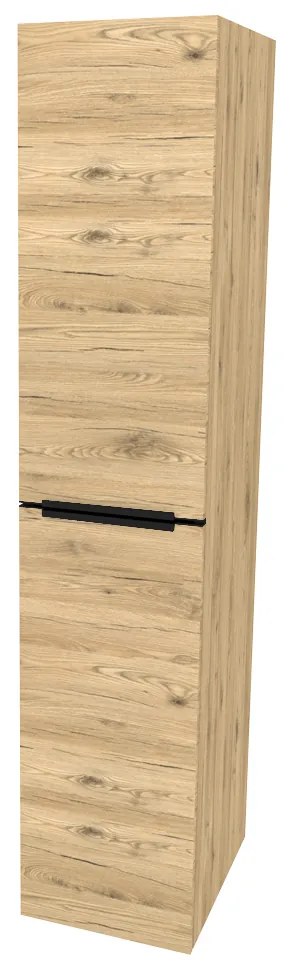 Mereo Mereo, Mailo, koupelnová skříňka vysoká 170 cm, černé madlo, Multidecor, CN594LPBDSAN