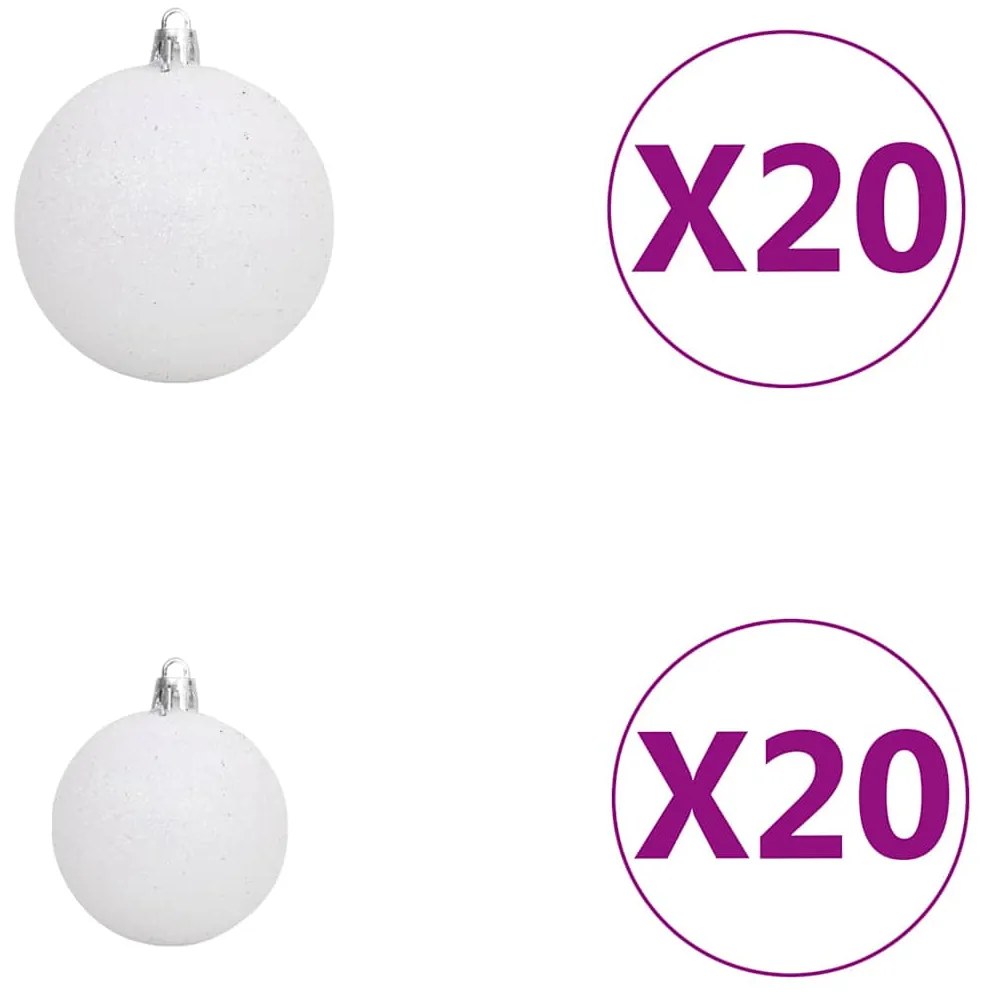 vidaXL Umělý vánoční stromek s LED a sadou koulí 400 cm zelený