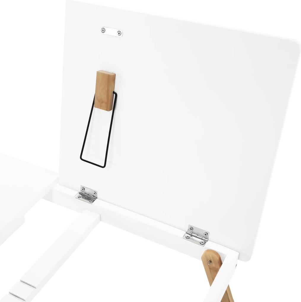 Příruční stolek na notebook / držák na tablet, bílá / přírodní bambus, MELTEN