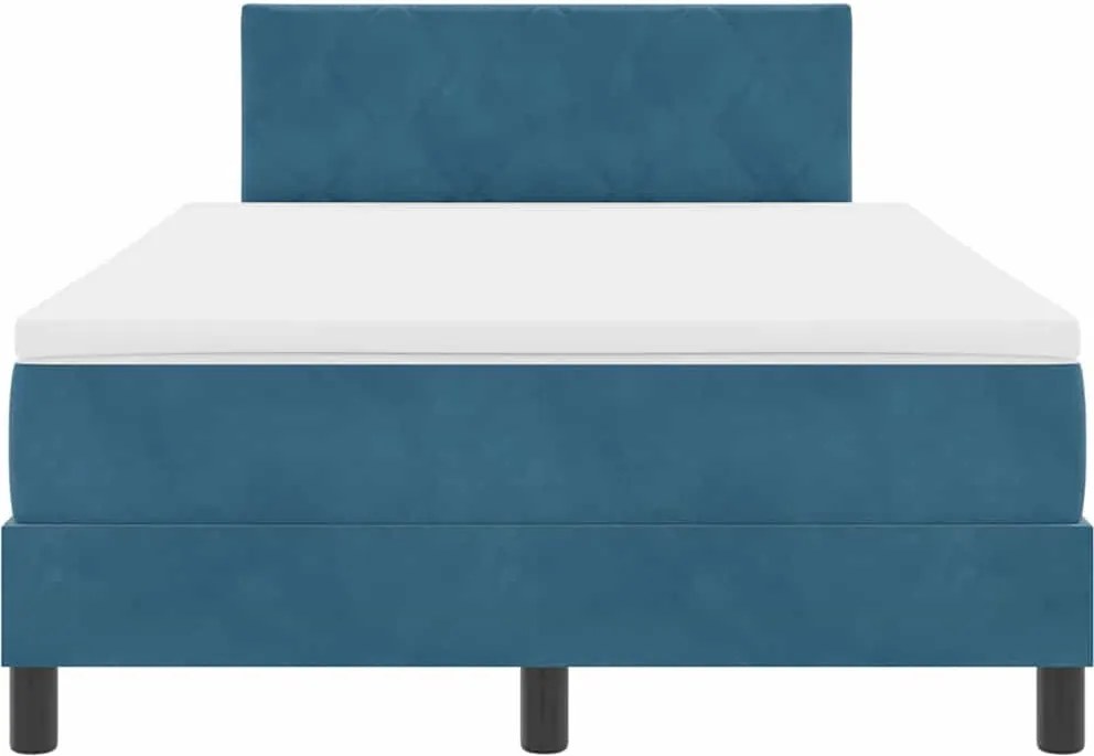 Postel s boxspringem s čelo Tmavě modrá 120 x 200 cm samet 3339234