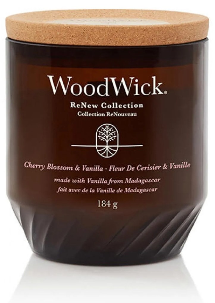 WoodWick vonná svíčka s dřevěným knotem Renew Cherry Blossom & Vanilla 184g