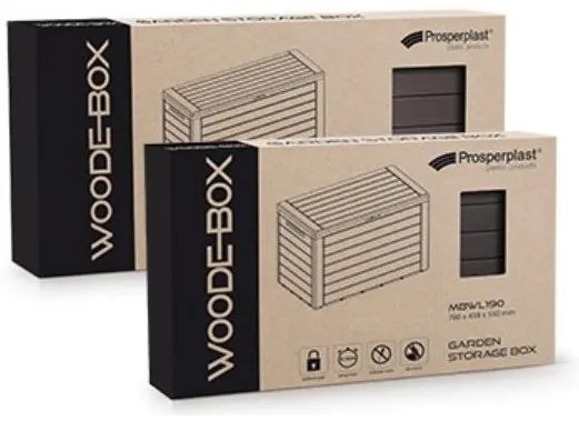 Prosperplast Zahradní box WOODEBOX umbra 116 cm - 280L