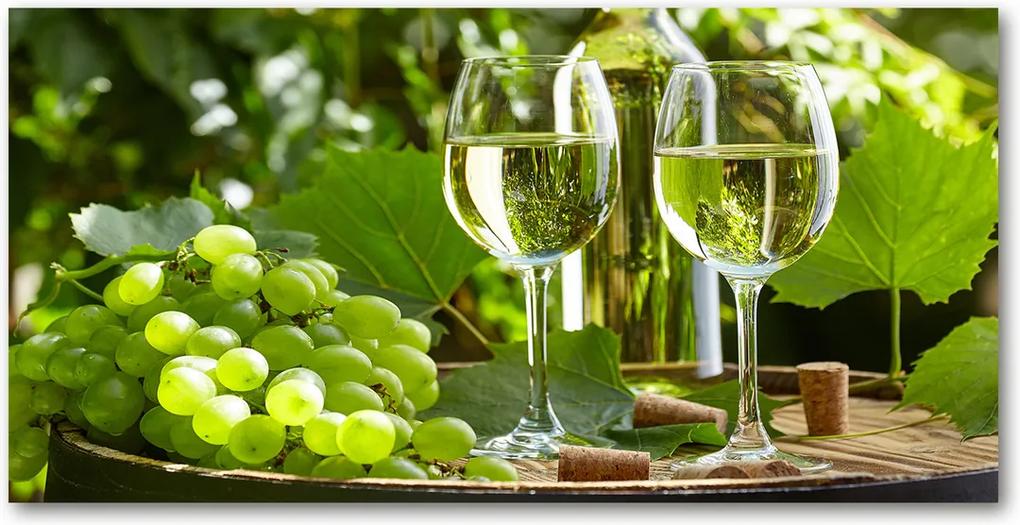 Foto obraz sklo tvrzené Bílé víno a ovoce