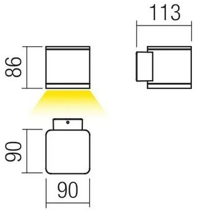 Redo 9069 - LED Venkovní nástěnné svítidlo BETA LED/6W/230V IP54