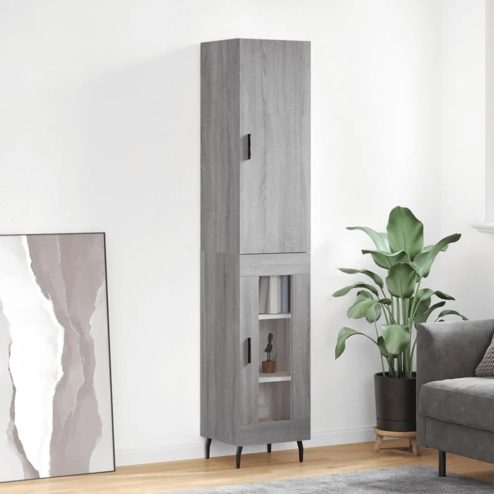 Skříň highboard šedá sonoma 34,5 x 34 x 180 cm kompozitní dřevo