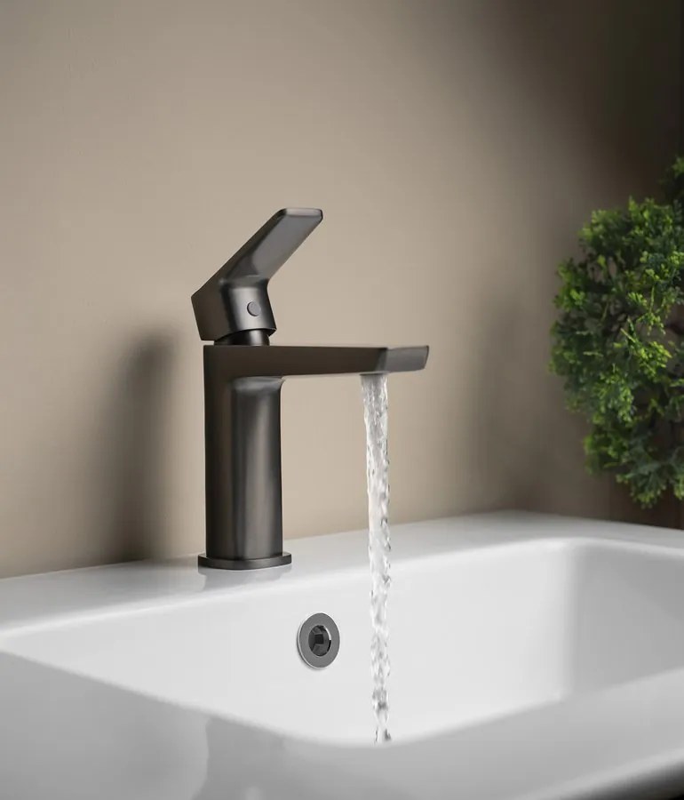 Aqualine Flery umyvadlová baterie stojánková páková gun metal šedá FY002GM