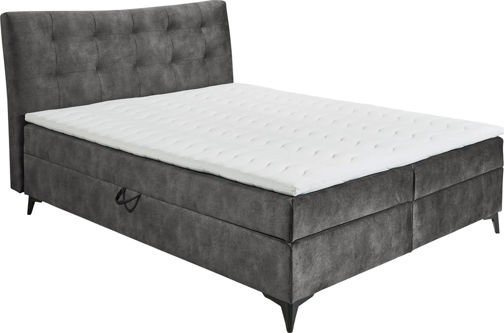 XXXLutz AMERICKÁ POSTEL, 180/200 cm, antracitová MID.YOU - Postele s úložným prostorem - 002220022002