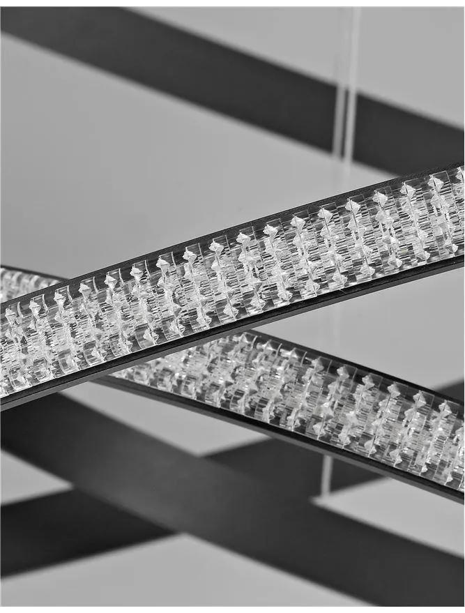 Nova Luce Závěsné LED svítidlo NAGER černý hliník a akryl 62W 3000K stmívatelné