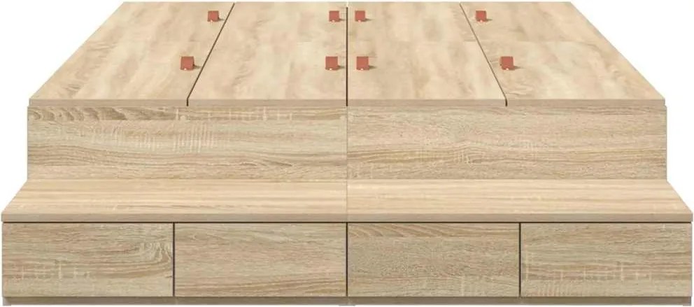 Rám postele s úložným prostorem se zásuvkou Sonoma dub 120 cm 3335631