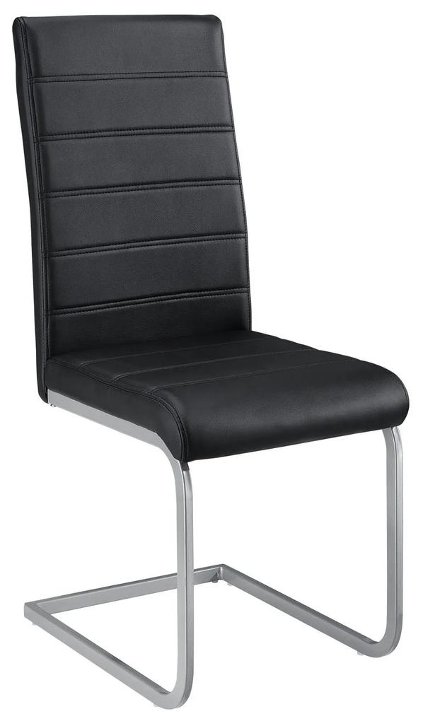 Juskys Konzolová židle  Vegas sada 4 kusů, syntetická kůže, v černé barvě