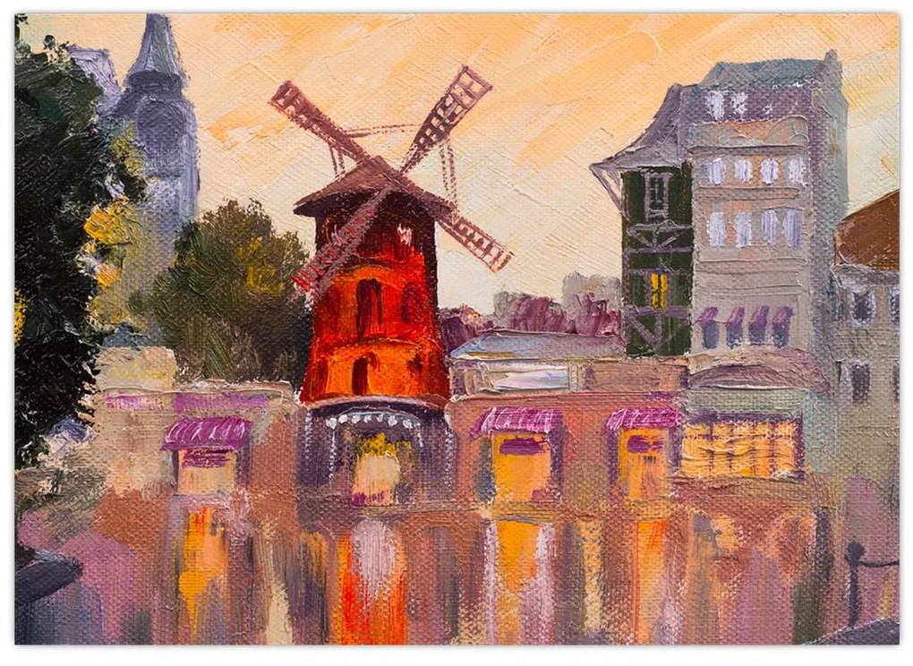 Skleněný obraz - Moulin rouge, Paříž, Francie (70x50 cm)