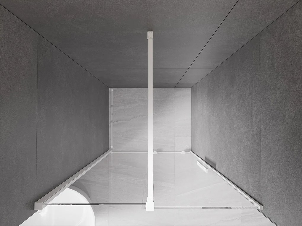 Mexen Velar, posuvné dveře do otvoru 85x200 cm, 8mm čiré sklo, bílá, 871-085-000-01-20