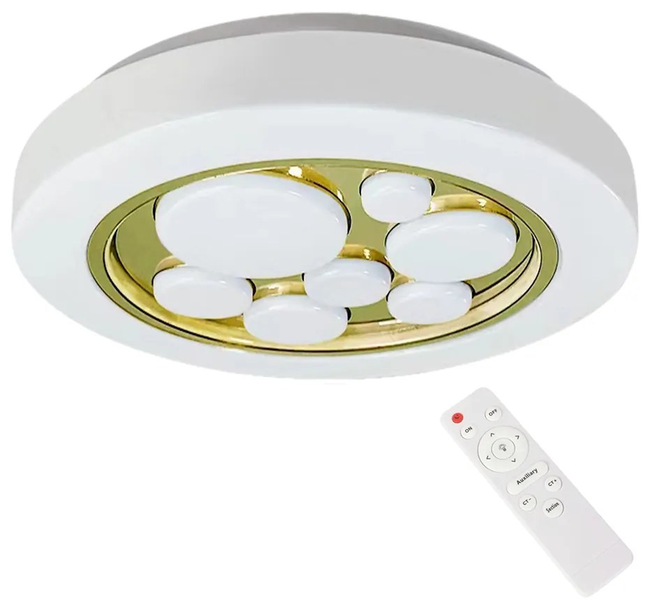 Stropní LED svítidlo Bubbles, 1x LED 30w, 3000-6000k, w/g, s ovladačem